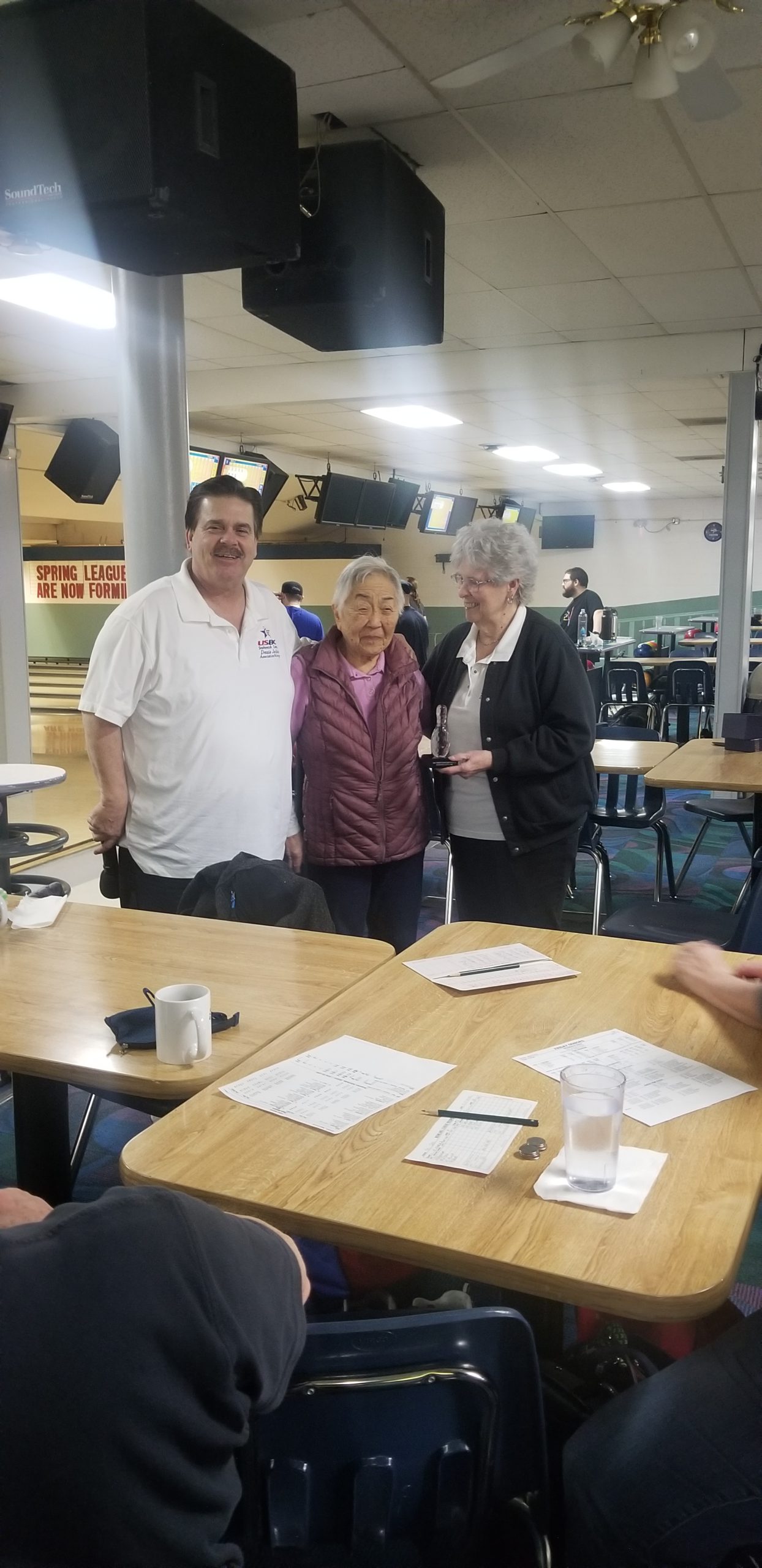 Mae Tomita Awarded Centenarian Crystal Pin - Snohomish County USBC